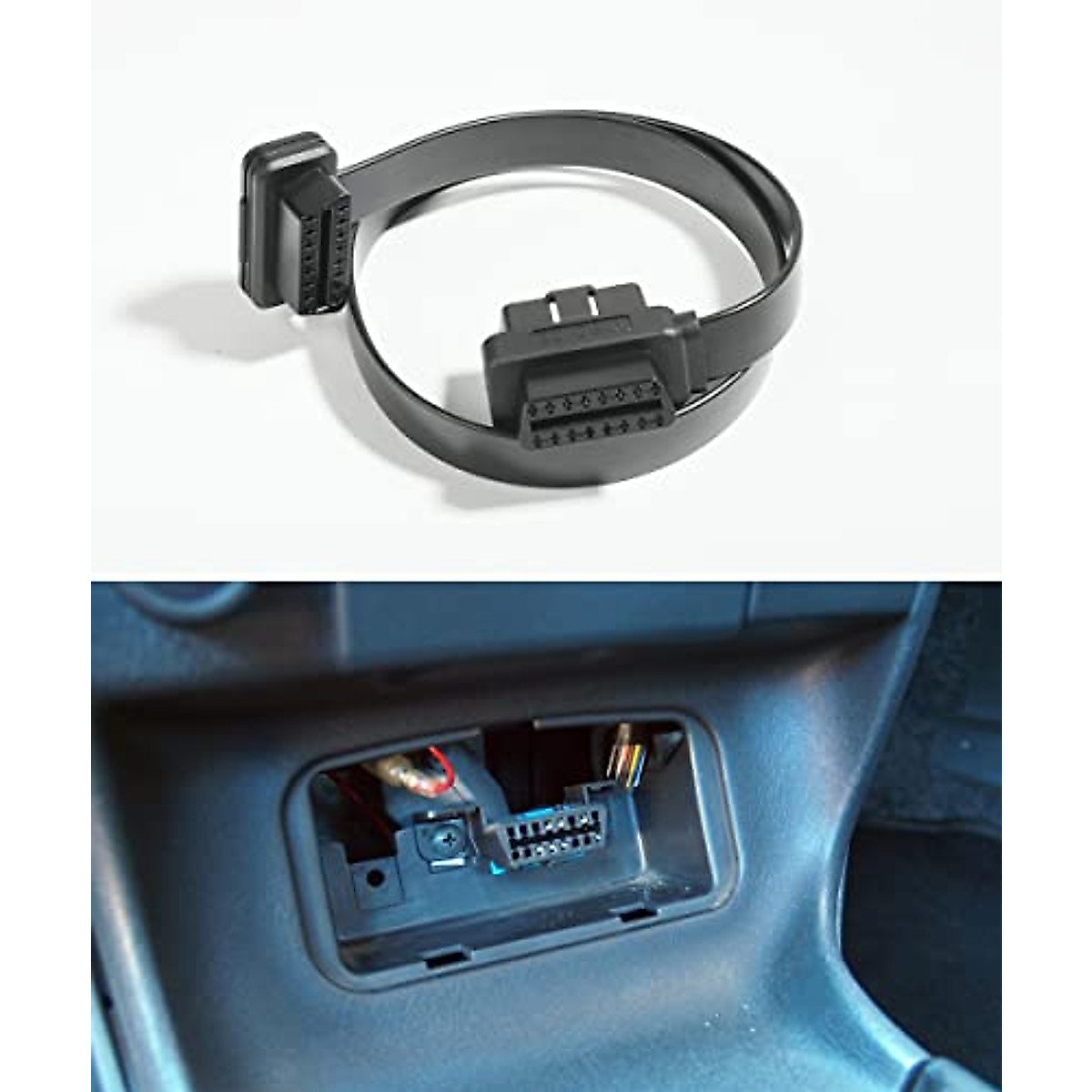 YAKEFLY OBD2 Extension Cable,OBD2 Splitter Extension Cable Adapter,16 Pin OBD II Flat Ribbon Extension 1x Male and 2X Female Extension Cable Adapter,Fits for Scan Tools, Diagnostic Reader