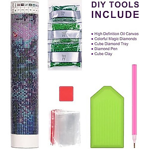 GemZono Diamond Painting Kit, 5D Carton Diamond Art for Adults & Kids, Full Drill Diamond Dots, Extra Diamonds, DIY Home Wall Decor Gifts 12x16inch