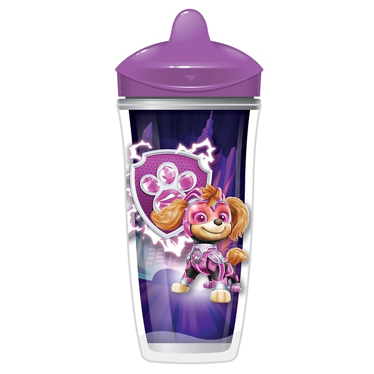 Playtex Baby Sipsters Stage 3 PAW Patrol Spout Cups, Spill-Proof, Leak-Proof, Break-Proof - Pink & Purple, 9 Oz, 2 Count
