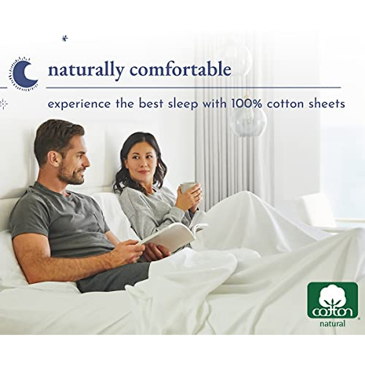 California Design Den Soft 100% Cotton Sheets Twin-XL Bed Sheet Set with Deep Pockets, 3 Pc Extra Long Twin Cooling Sheets with Sateen Weave (White)