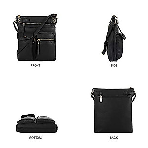 SG SUGU Katie Lightweight Medium Crossbody Bag Shoulder Bag with Multi Pocket for Women | BLACK