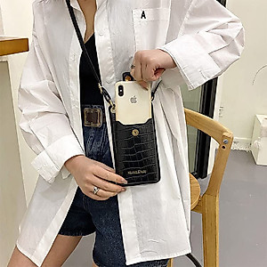 Cecety TM Cell Phone Purse Small Crossbody Bag Wallet Case for iPhone 13 12 11 Pro Max/Samsung Galaxy S20 S21 FE S22 A53 A52 (Black)