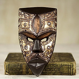 NOVICA Decorative Wood Mask, Brown