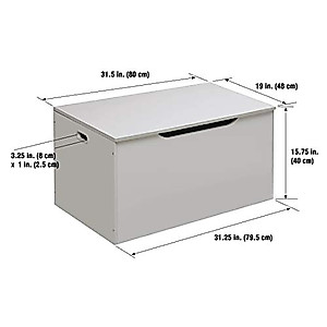 Badger Basket Flat Top Toy Box and Storage Bench for Kids, Playroom Storage, White