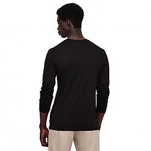 A|X ARMANI EXCHANGE mens A|x Armani Exchange Long Sleeve Logo Crewneck T-shirt T Shirt, Black, Large US