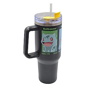 Pokemon 40oz (1200ml) Insulated Tumbler Stainless Steel Cup with Straw and Handle for Water, Iced Tea, Coffee or Smoothie
