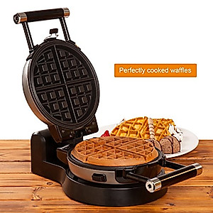 Secura Upgrade Automatic 360 Rotating Non-Stick Belgian Waffle Maker w/Removable Plates, 17”*10“*6.05”