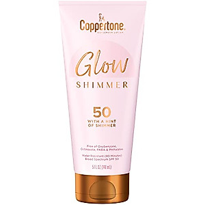Coppertone Glow with Shimmer Sunscreen Lotion, Broad Spectrum SPF 50 Sunscreen, 5 Fl Oz