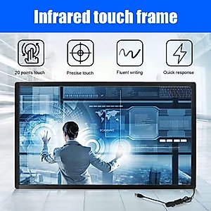 SpecialTouch 50 Inch Interactive 20 Points Multi-Touch Infrared Touch Overlay, IR Touch Screen Panel, Infrared Touch Frame USB Free Driver HID Compatible