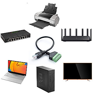 Jienk 2Pcs RJ45 Male to 8 Pins Screw Terminal Block Adapter for Cat5 Cat6 Cat7 Ethernet Extender CCTV Digital Internet,RJ45 Male Plug to 8pins Terminal Ethernet Connector