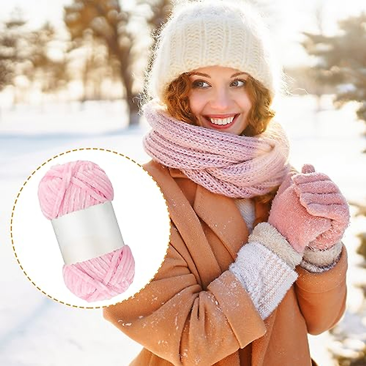 Timgle 27 Skeins Crochet Yarn for Crocheting Knitting 2362.5 Yards Chenille Blanket Soft Plush Bulky Fluffy Yarn Bulk for Beginners Hand DIY Craft Sweater Shawl 100g Each(Chic Color)