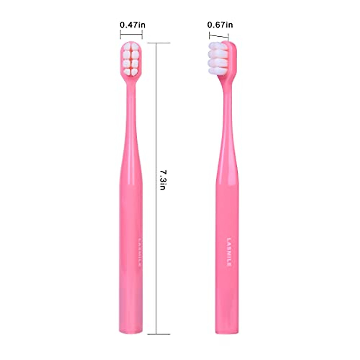 LASMILE Extra Soft Toothbrush for Sensitive Gums, Micro Nano Manual Toothbrush with 15000 Soft Bristle for Adult Pregnant Women Elderly Children and Gum Recessions Protect Fragile Gums (2Pack)