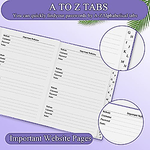 Getvow Telephone and Address Book with Tabs 5" x 7" Address Book Hardcover with Birthday, Address, Phone Numbers, Websites Password. Address Notebook for Home or Office, Purple