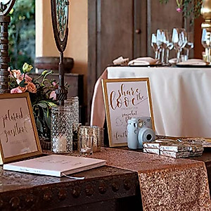 Rose Gold Glitter Sequin Table Runner 12x72 inch for Sparkling Your Party Home Table Docorations Happy Birthday Wedding Bridal Shower Baby Shower