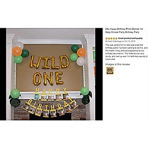 E&L Happy Birthday Photo Banner, for Baby Shower Party, Birthday Party Decoration