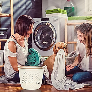 Plastic Laundry Basket Laundry Hamper Reusable Plastic Clothing Basket with Handles Dirty Clothes Storage Organizer for Sundries Throws Pillows Towels Dirty Clothes Hamper