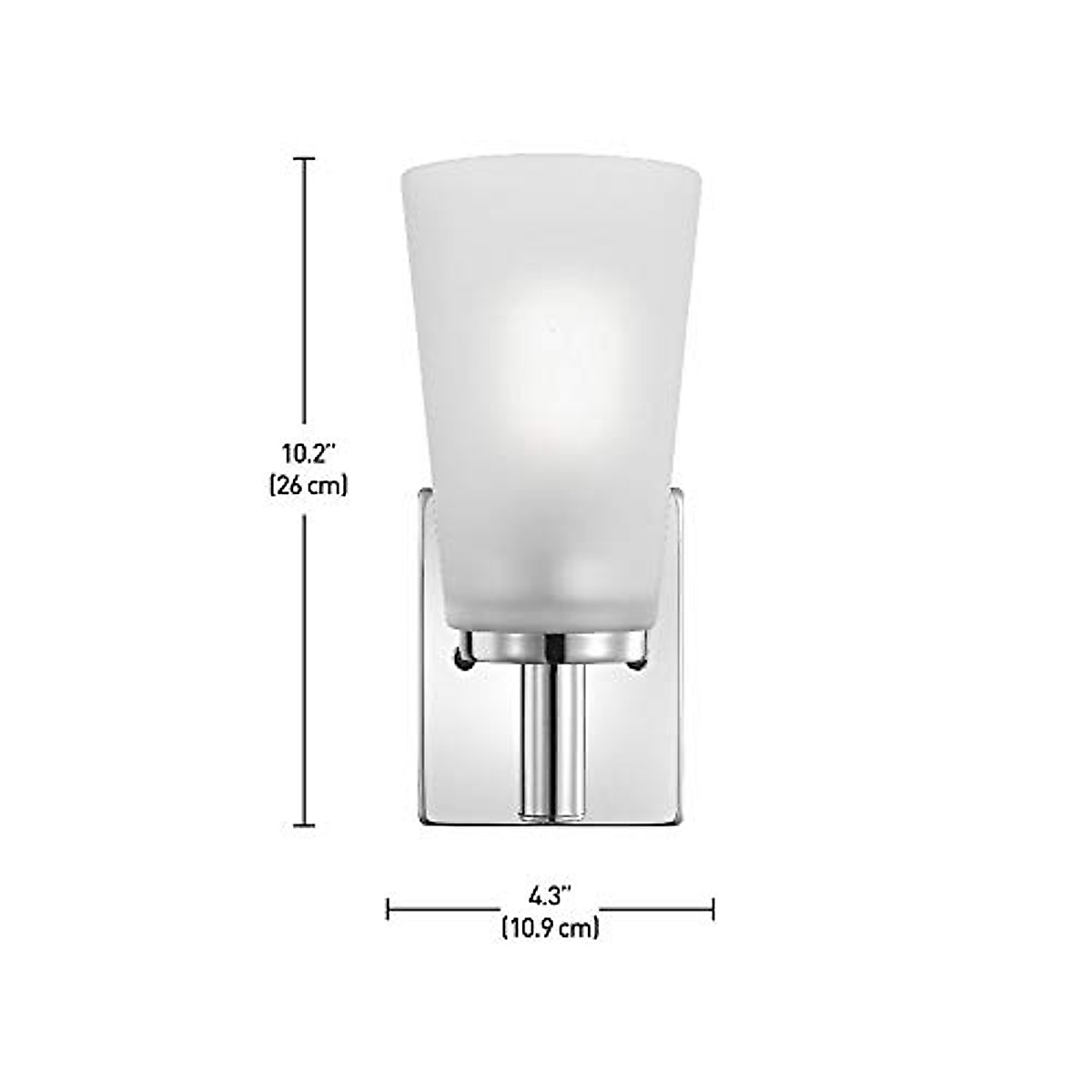 Globe Electric 51520 Alyssa 1-Light Wall Sconce, Chrome, Frosted Glass Shade
