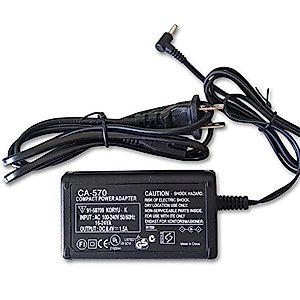 CA-570 AC Adapter Charger Compatible with Canon VIXIA HV/HF/HG Series: VIXIA HV10 VIXIA HV20 VIXIA HV30 VIXIA HF M32 VIXIA HF10 VIXIA HF11 VIXIA HF200 VIXIA HF20 VIXIA HF S10 VIXIA HF S100
