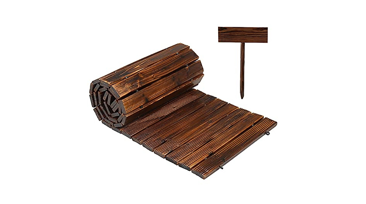 Durable 8FT Wooden Garden Pathway - Portable Cedar Walkway for Outdoors