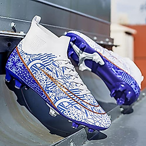 HAIMIAH Men's Women's Soccer Shoes Boys Gold-Soled Spikes Football Shoes Student Grass Training Shoes Outdoor Football Boots Unisex