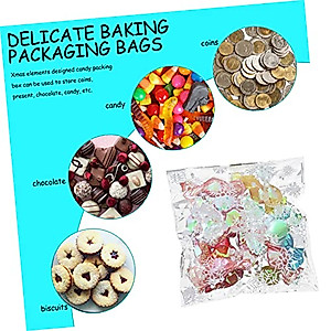 Abaodam 400 Pcs Snowflake Self-adhesive Bag Christmas Pouches Biscuit Storage Pouch Cellophane Treat Bags Cookie Packaging Bags Holding Bag Clear Wrapping Bags Baking Bag Opp Candy