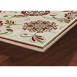 Brumlow MILLS Samara Home Indoor Area Rug with Traditional Floral Print Pattern for Living Room Decor, Dining Room, Kitchen Rug, or Bedroom Carpet, 30" x 46", Red