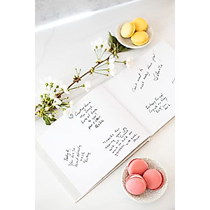 Pearhead Baby Shower Guest Book, Gender Neutral, Classic Neutral Guest Book for Weddings and Events, 100 Blank Pages, Ivory Linen with Gold Print