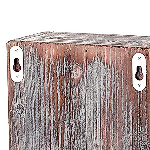 MyGift Wall Mounted Rustic Solid Torched Wood Sunglasses Holder Organizer Shelf, Freestanding Vertical Eyewear Retail Display Rack, Holds 6 Pairs