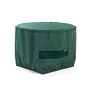 Covermates Round Firepit Cover - Light Weight Material, Weather Resistant, Elastic Hem, Fire Pit Covers-Green