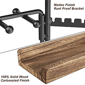 Jewelry Organizer Wall Mounted Rotating Jewelry Holder Hanging Storage Display for Necklaces Bracelet Earring Ring (Carbonized Black)