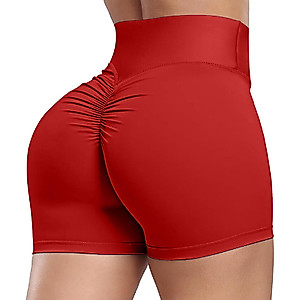 KIWI RATA Booty Shorts for Women High Waisted Yoga Shorts Sexy Butt Lift Spandex Workout Leggings