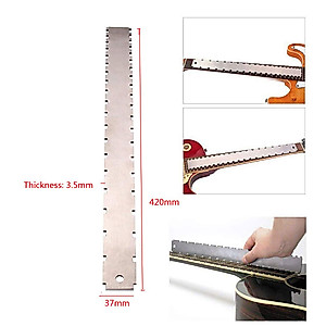 Guitar Neck Notched Straight Edge Luthiers Tool with Guitar Fret File, Fret Rocker, Fingerboard Guards Protectors and Grinding Stones for Gibson 24.75" and Fender 25.5" Electric Guitars