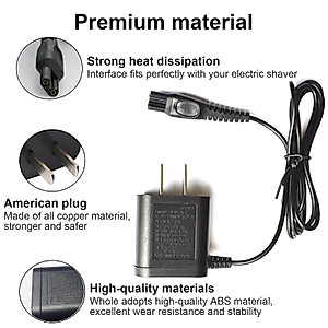 HQ8505 Power Cord Compatible with Philips Shaver Charger Cord Portable Adapter for Norelco Oneblade Shaver Speed XL/Smarttouch XL/Spectra/Arcitec HQ8505 Charger Spectra Models Series
