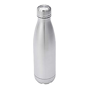 Amazon Basics 0.5L / 16.9 Fl. Oz. Stainless Steel Sport Water Bottle with Vacuum Sealed, Leak-Proof Lid