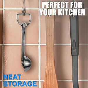 Measuring Spoons, Premium Heavy Duty 18/8 Stainless Steel Measuring Spoons Cups Set, Small Tablespoon with Metric and US Measurements , Set of 6 for Gift Measuring Dry and Liquid Ingredients