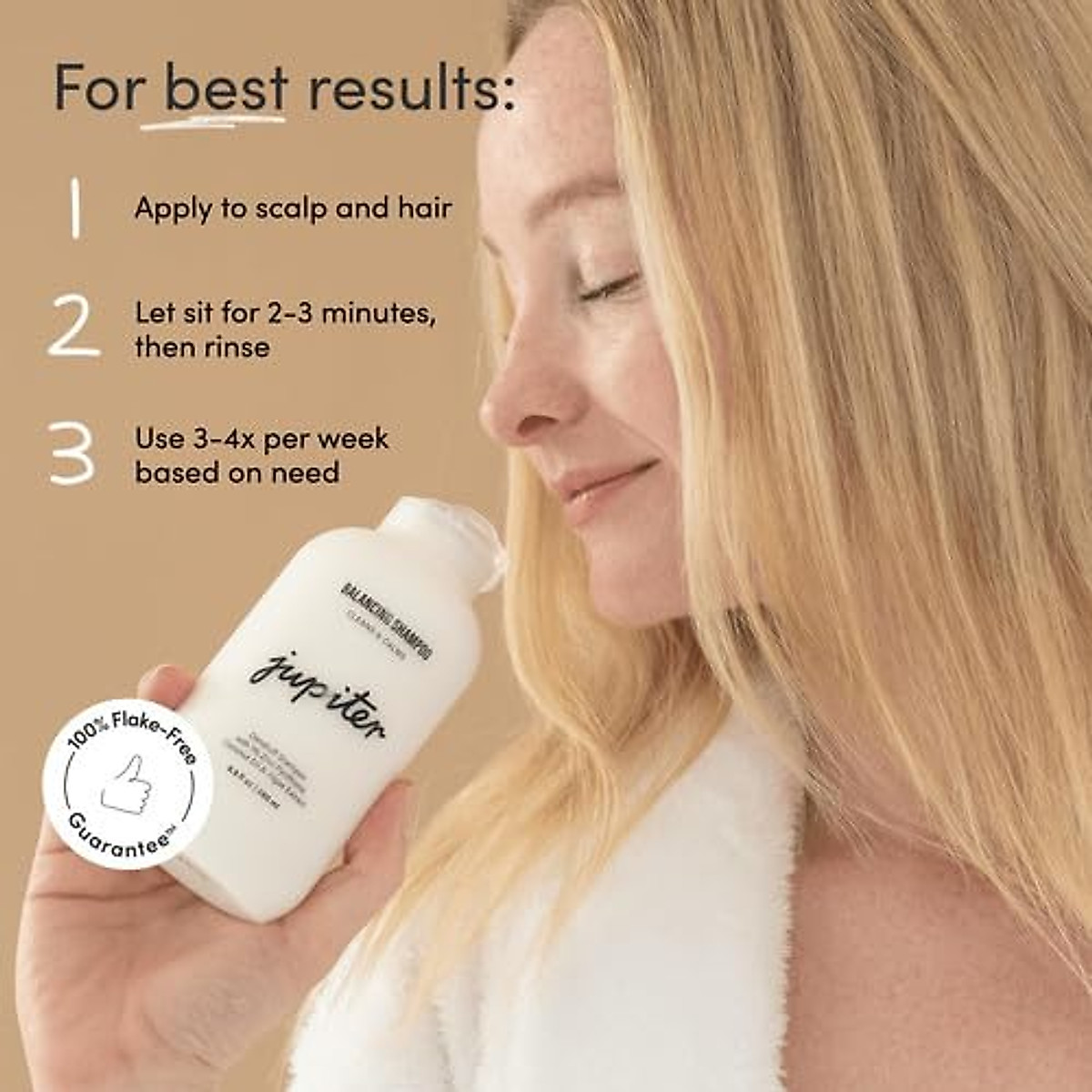 Jupiter Anti-Dandruff Shampoo, for Women & Men, Physician-Formulated for Flaky, Itchy, Oily, Dry Scalp, Vegan, Sulfate-Free, Color-Safe, & Paraben-Free, Anti-Dandruff Shampoo with Zinc, 9.5 fl oz