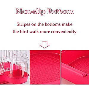 Clear Bird Bath for Cage,Bird Cage Bath, Parrot Hanging Bathtub Shower Box Cage Accessory for Small Birds (Pink)