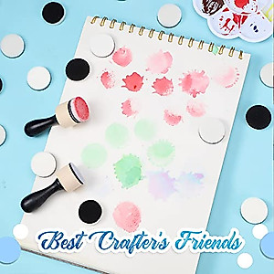 42 Packs Mini Ink Blending Tool Set, Include 2 Pcs Round Alcohol Ink Mini Applicator Tools and 40 Pcs Replacement Foam Pads for Drawing Distressing Blending