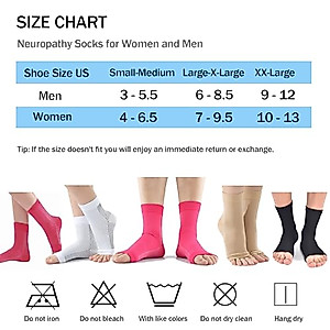 4 Pairs Neuropathy Socks for Women and Men, Soothe Socks for Neuropathy Pain, Toeless Compression Ankle Socks, Ankle Brace Plantar Fasciitis Relief