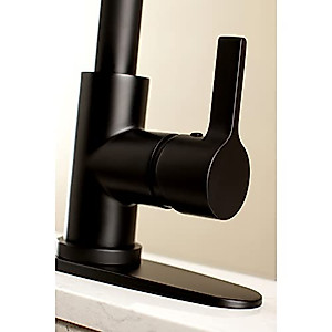 Kingston Brass LS8720CTL Continental Single-Handle Pull-Down Kitchen Faucet, Matte Black