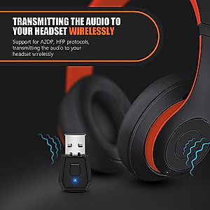 JSTOSIYS Bluetooth Wireless Adapter for PS4/PS5 Dongle Mini USB 4.0 Headset Adapter Transmitters Microphone Receiver,Support A2DP HFP HSP