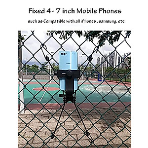 Phone and Action Camera Chain Link Fence Mount with Clip Holder Compatible with iPhone Samsung GoPro DJI OSMO AKASO,Suitable for Recording Baseball Softball and Tennis Games