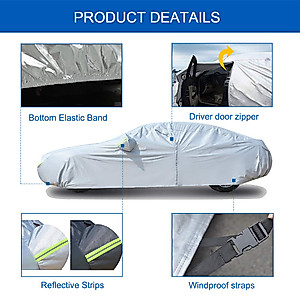 KouKou Oxford Hatchback Car Cover Waterproof All Weather, Fit Toyota Matrix, Honda Fit, VW Golf GTI, Hyundai Veloster, Ford Focus, Mini Cooper, Countryman etc. (178 x 72 x 59 inch)