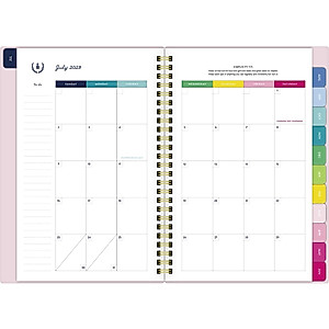 AT-A-GLANCE 2023-2024 Academic Planner, Simplified by Emily Ley, Weekly & Monthly, 5-1/2" x 8-1/2", Small, Monthly Tabs, Flexible Cover, Leatherette, Blush (EL13-200A)