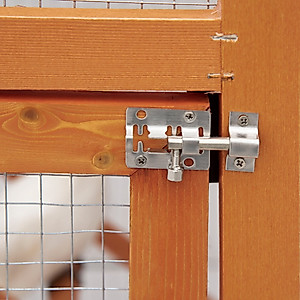 PawHut 65" Wooden Bird Cage Outdoor Aviary House for Parrot, Parakeet, with Pull Out Tray and 2 Doors, Natural