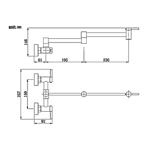 YAYAZUJI Wall Mounted Cold and Hot Kitchen Faucet Balcony Laundry Sink Folding Double Switch Sink Stretching Sink Bathtub Faucet Gold,Basin Faucet, Silver, ZS-998