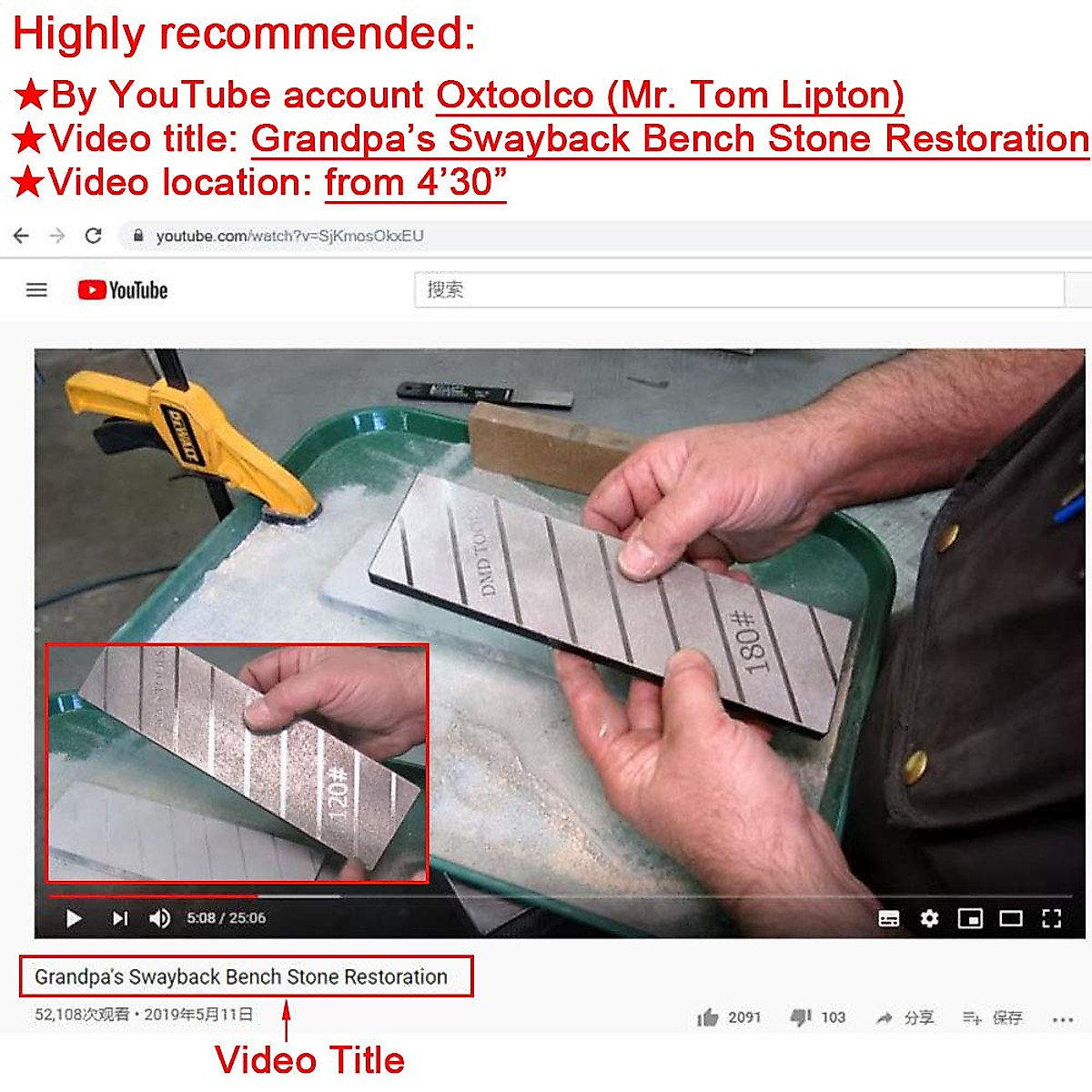 SCOTTCHEN Diamond Flattening Stone Lapping Plate Double-sided Extra Large 10x3 inch (120&180) Grit Diamond Sharpening Plate Fixing Stone Flattener