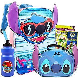 Fast Forward Lilo and Stitch Backpack with Lunch Box - Bundle with 16” Lilo and Stitch Backpack, Lilo and Stitch Lunch Bag, Water Bottle, Stickers | Lilo and Stitch School Backpack