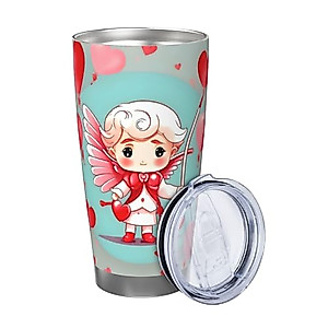 WXZYFP Car cup (single silver rim), can use a straw or drink directly, easy to use.Cute loving boy