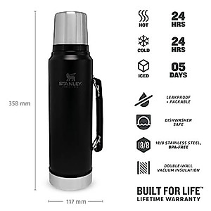 Stanley Classic Vacuum Bottle 1.0L (Matte Black)